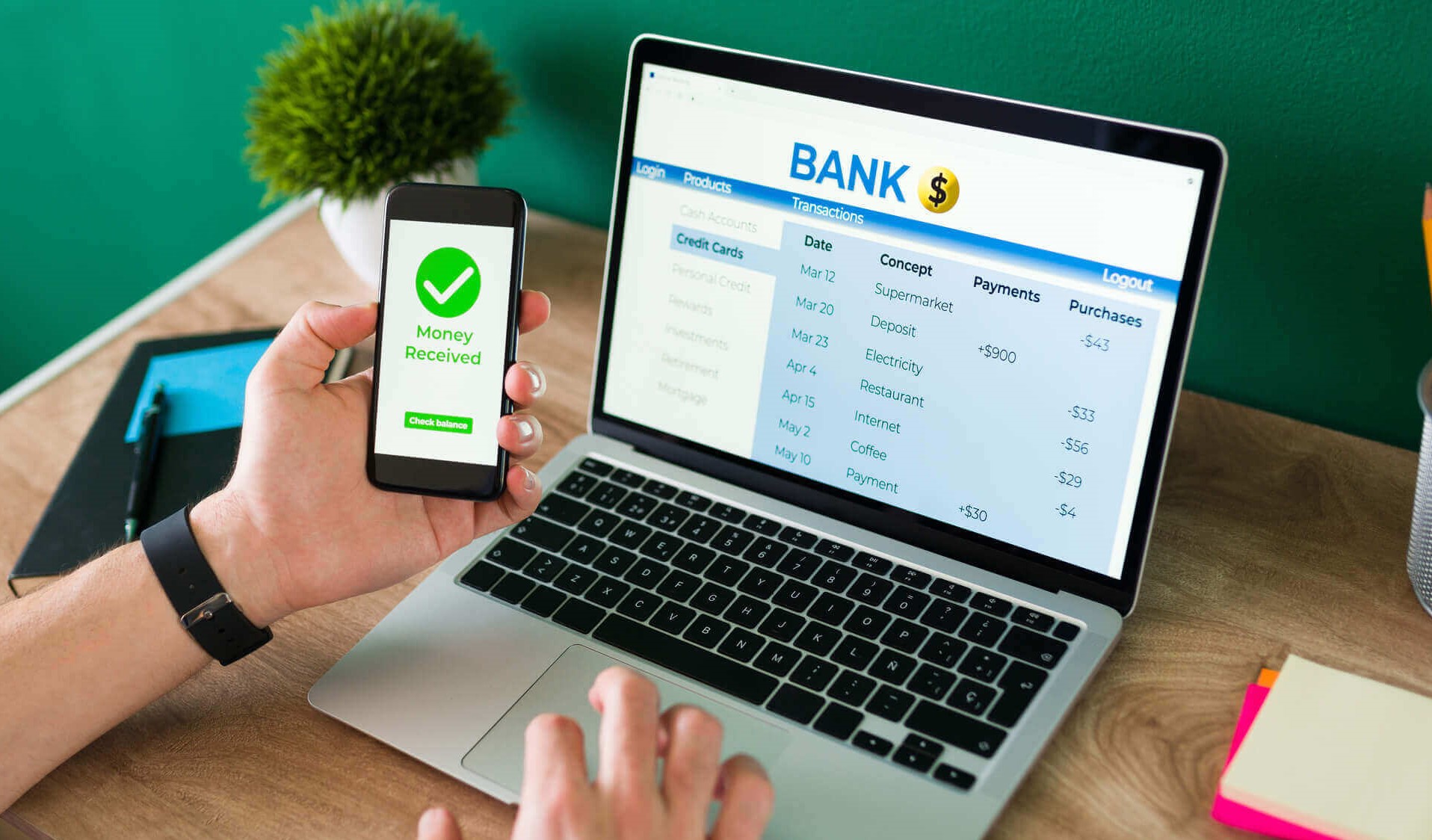 Wire transfer online store